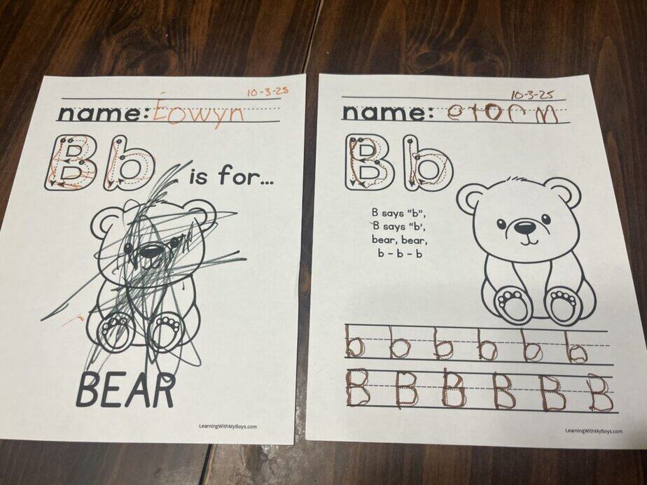 B is for Bear (preschool) – Learning With My Boys